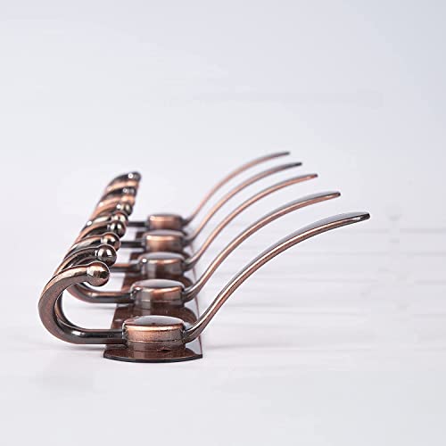 FairyCity Coat Rack Wall Mounted, Metal Heavy Duty Coat Hooks Rail,5 Tri Hooks Wall Coat Hanger Rack for Bedroom,Bathroom Dorm Hanging Towel Clothes Hat Jacket etc (Bronze-2 Pack)