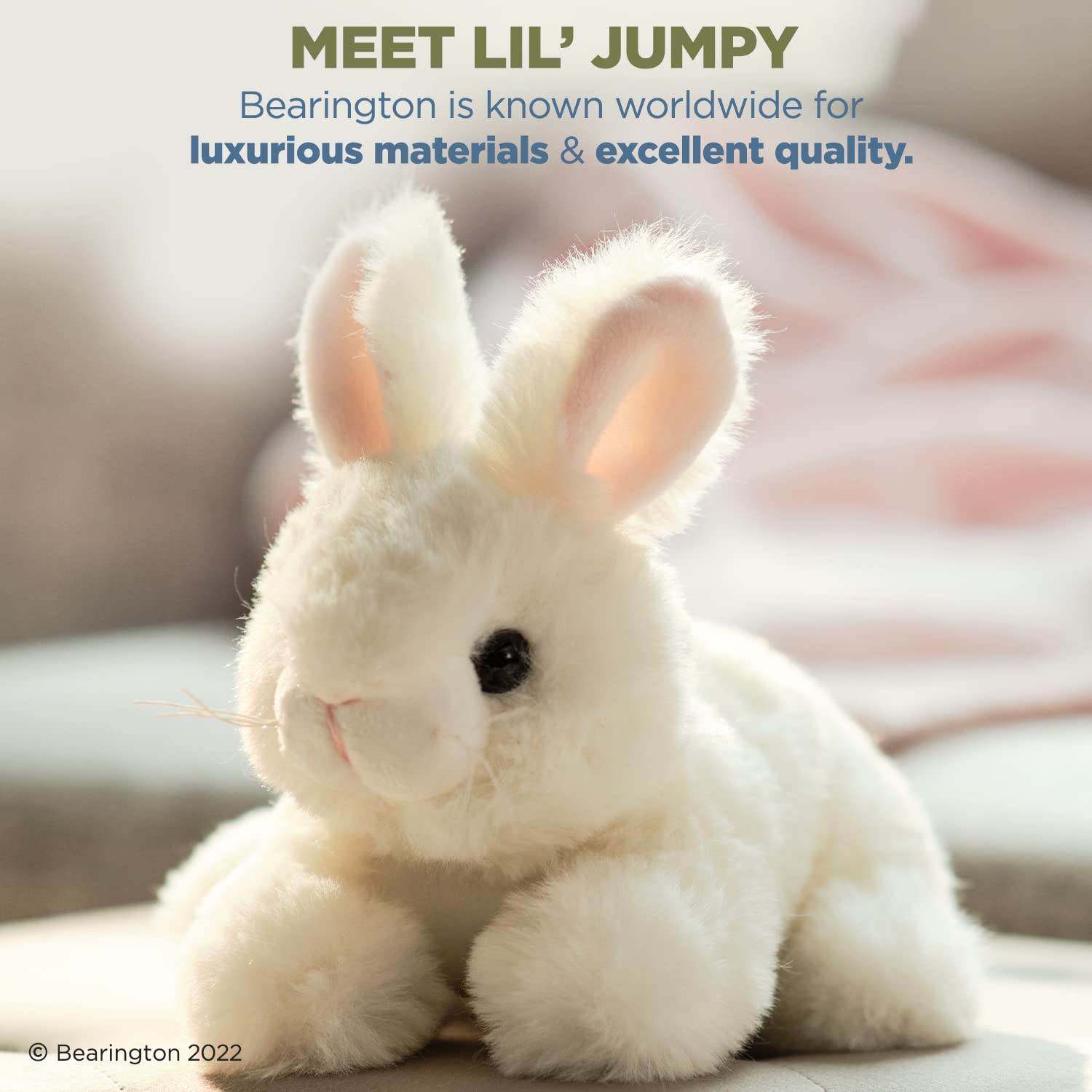 Bearington Lil' Jumpy The Stuffed Bunny Rabbit, 7 Inch Stuffed Easter Bunny