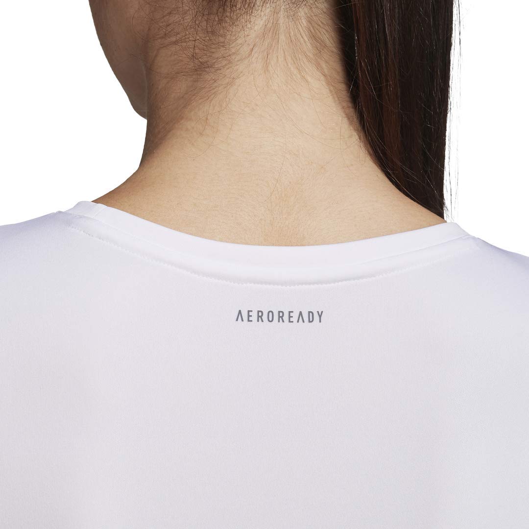 adidas womens 3-Stripes Club Tee White/Matte Silver/Black Medium