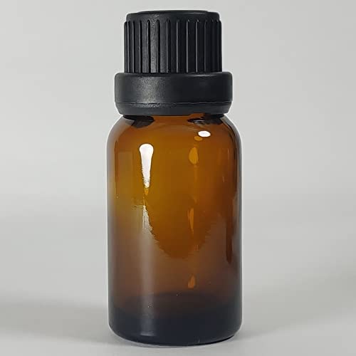 Bioll 15ml (1/2 oz) Essential Oil Dropper Glass Bottle. Refillable Sample Bottles Vials With Orifice Reducer Dropper And Cap For Perfume And Aromatherapy Oils -24Pack (Amber)