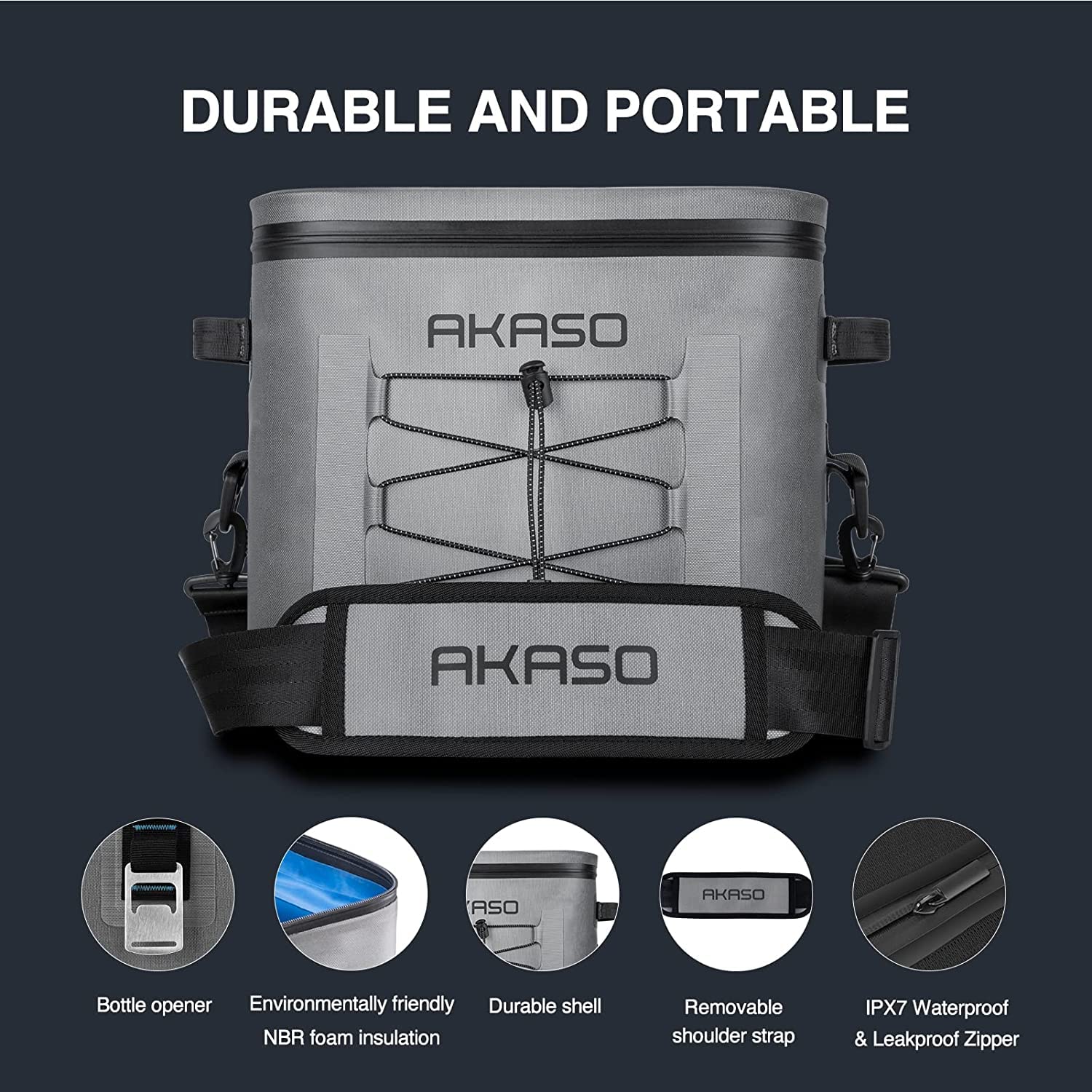 AKASO Backpack Cooler Insulated Leak Proof 36 cans - Perfect Coolers Bags for Camping,Fishing,Hiking or Beach