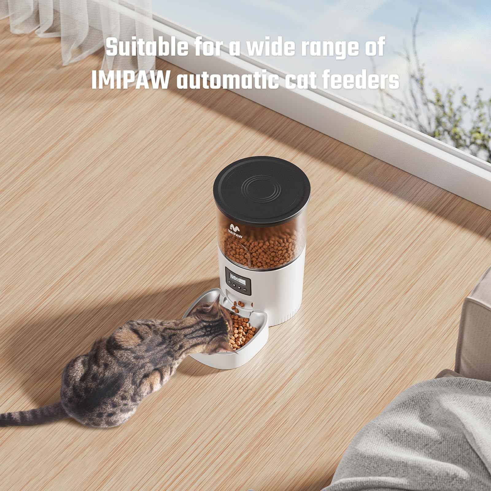 IMIPAW Stainless Steel Cat Bowls: Suitable for Automatic Pet Feeder Cat Whisker Fatigue Relief Friendly Shape and Easy to Clean