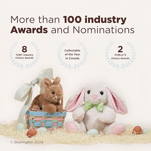 Bearington Scruffles The Stuffed Easter Bunny, 16 Inch Rabbit Stuffed Animal, Stuffed Rabbit