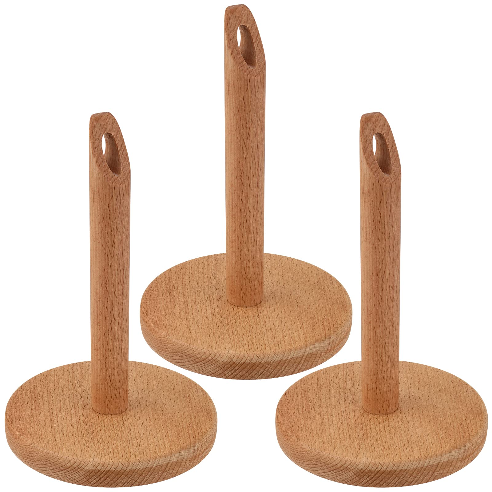 KEILEOHO 3 PCS Wood Yarn Holder, Wool Yarn Holder Frame with Hole, Yarn Thread Stand Holder for Knitting Crochet Yarn Skein Holder for Sewing, Dispensing, Crafts, Gifts