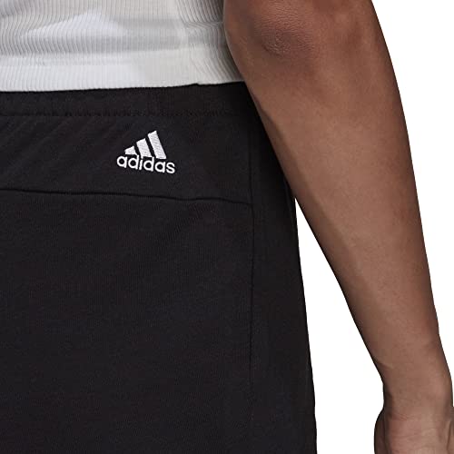 adidas womens Essentials Slim Logo Shorts, Core Black/White, X-Large US
