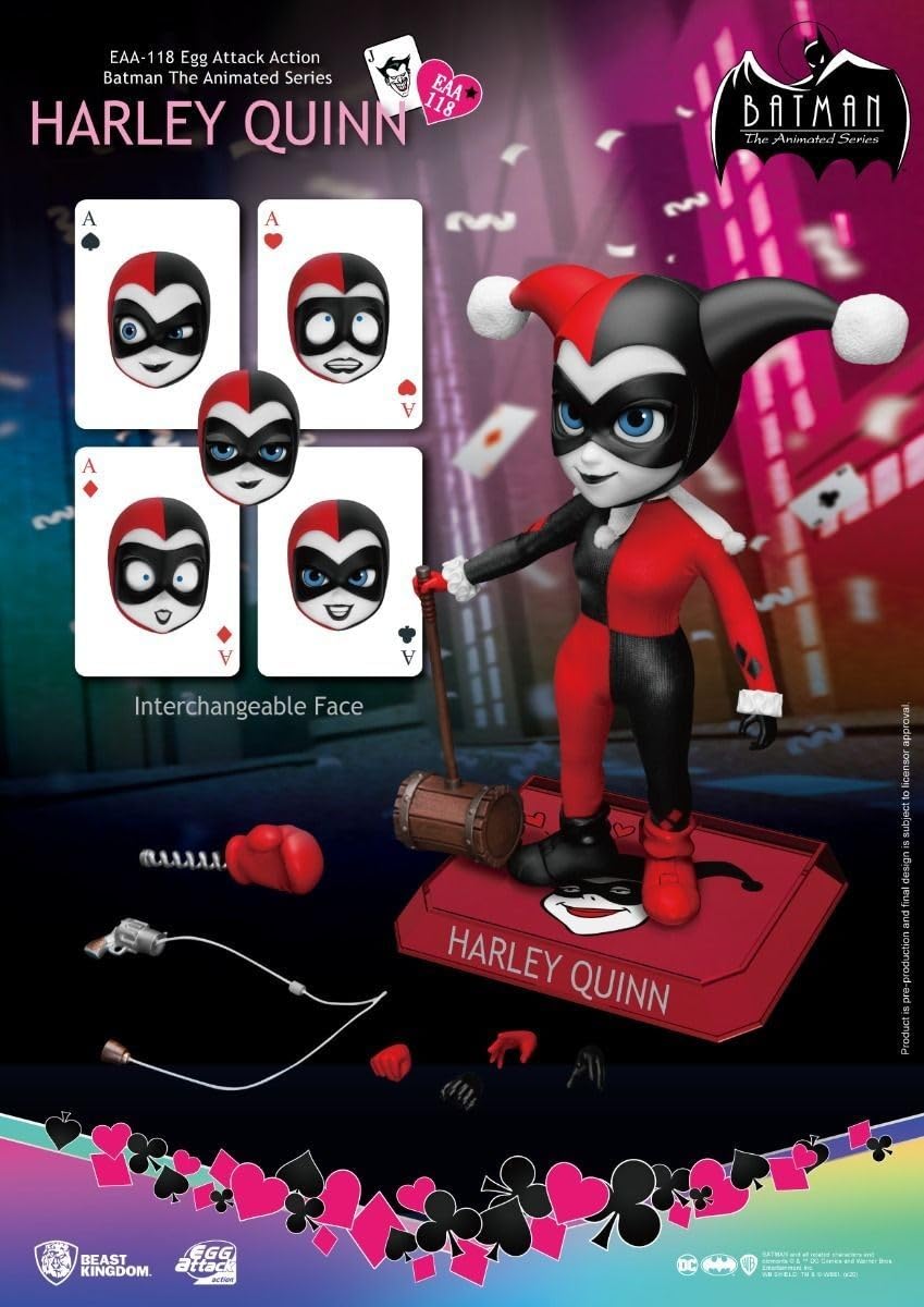 Beast Kingdom Batman The Animated Series: Harley Quinn EAA-118 Egg Attack Action Figure, Multicolor
