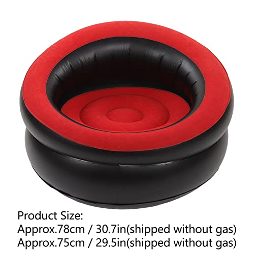 ASHATA Inflatable Leisure Sofa, Simple Sofa Flocking Couch, Inflatable Chair Ergonomic Design Air Chaise Lounge Portable Blow Up Sofa, for Room Balcony Garden Terrace (Red)
