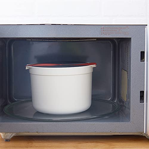 Haosie Microwave Rice Cooker, 2L Microwave Cookware, 7.3x7.3x5.1in Rice Steamer, Household Steam Pot, Microwave Rice and Pasta Cooker Portable Oven Rice Maker Set Kitchen Cookware(Orange)