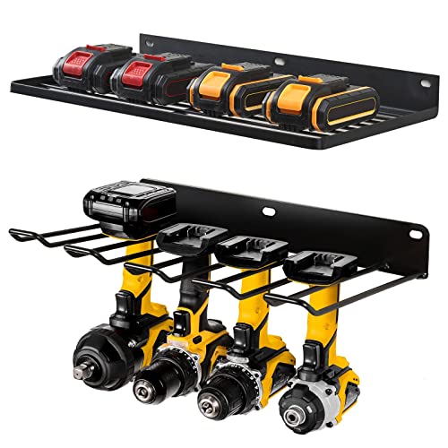 Cordless Power Tool Organizer, Drill Holder Wall Mount, Power Tool Storage Rack, Heavy Duty Metal Drill Charging Station, Cordless Drill Storage Rack for Garage, Home, Workshop
