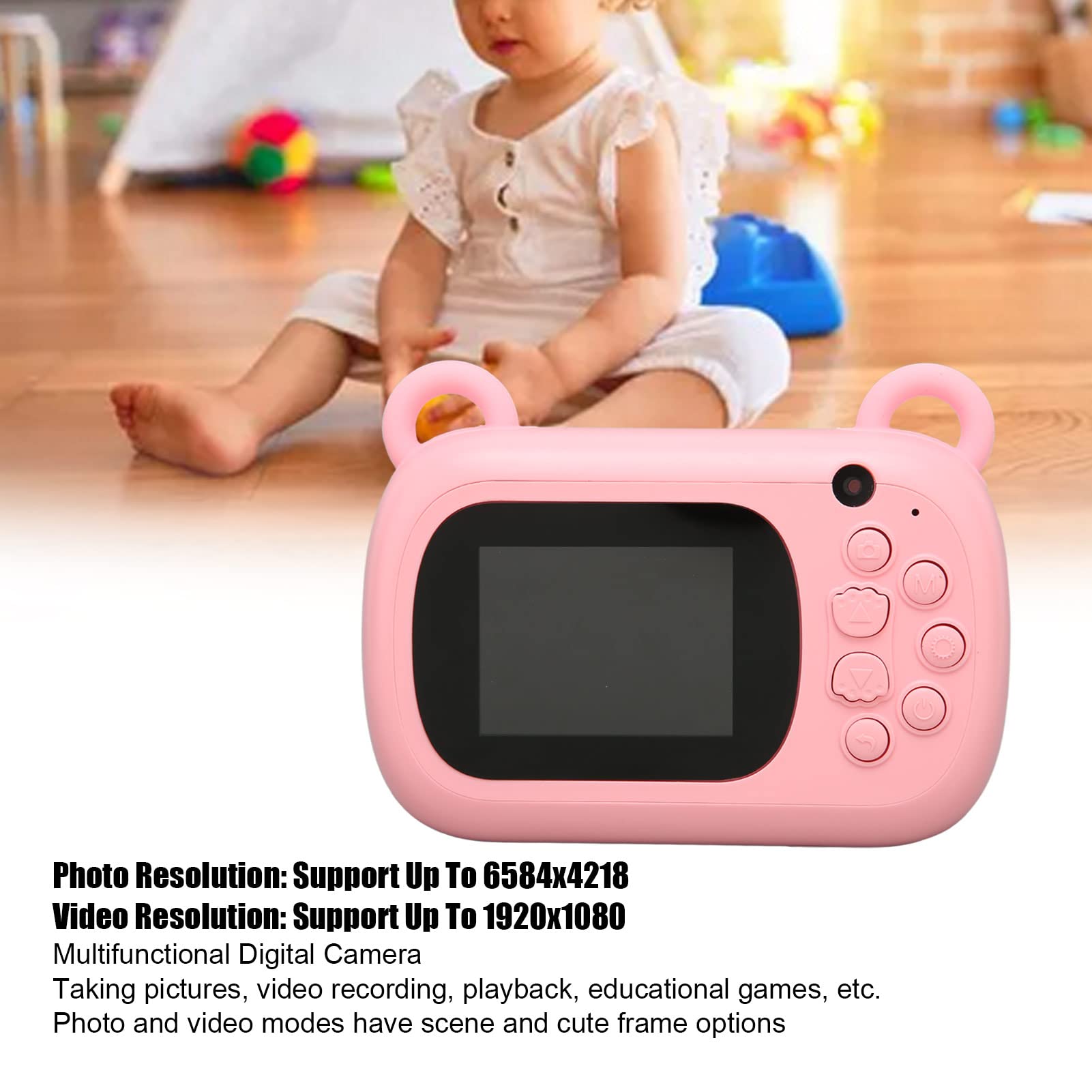 A7B Children's Digital Print Camera - Selfie Camera Toy for 3-10 Year Old Kids