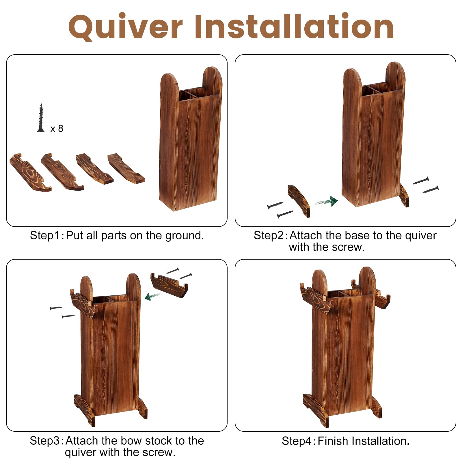 Aimdorarchery Arrow Quiver and Bow Holder-for Target Arrows with Two Arrow Quivers and Two Bow Holders