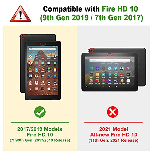 Fintie Slim Case for Amazon Fire HD 10 Tablet (Compatible with 7th and 9th Generations, 2017 and 2019 Releases) - Ultra Lightweight Protective Stand Cover with Auto Wake/Sleep, Black