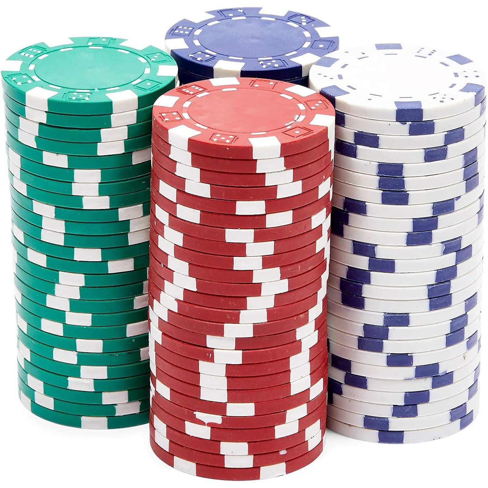 Okuna Outpost Professional Poker Chip Set for Casino Card Games (4 Colors, 100 Pieces)