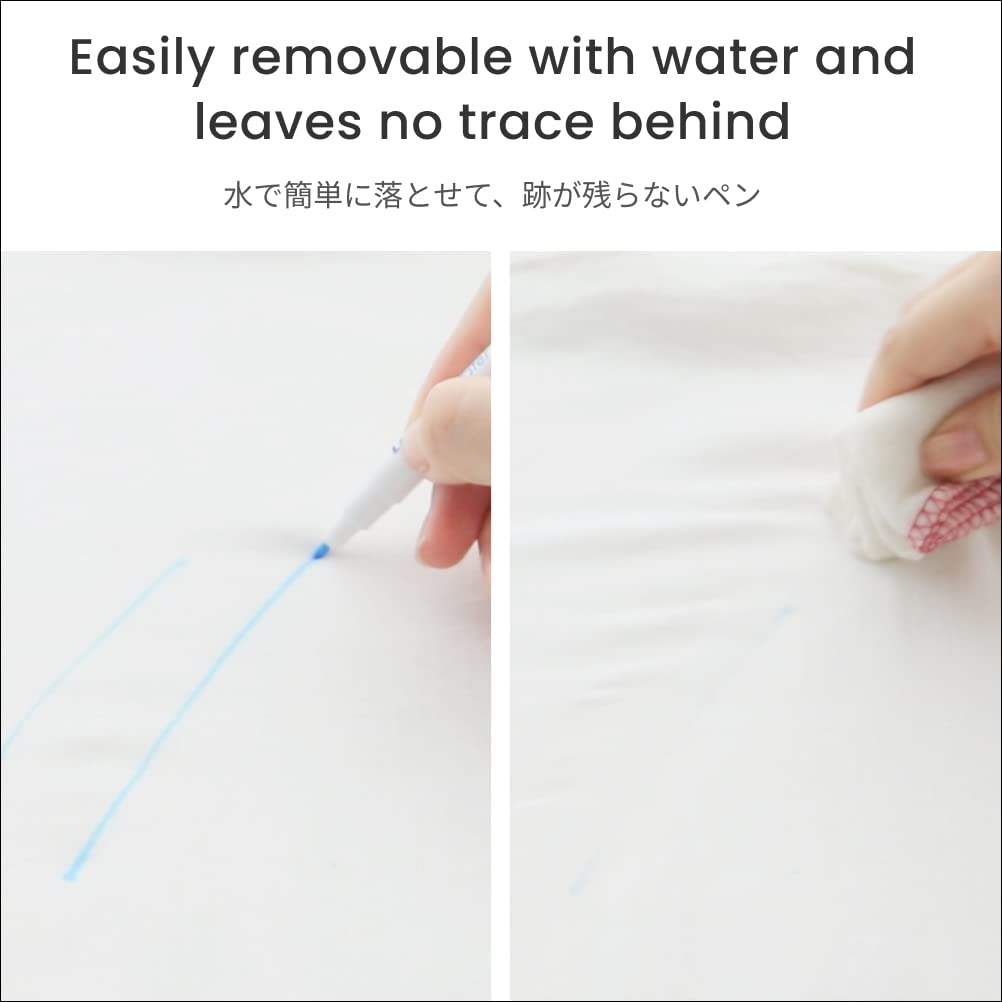 LEONIS Water Erasable Fabric Marking Pen Blue 5 Count Pack [ 78008 ]