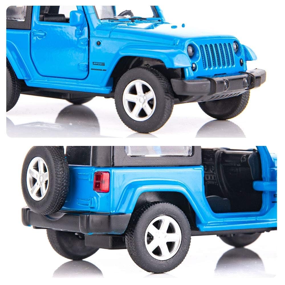 BDTCTK 1/42 Scale SUV Wrangler Car Model Toy Zinc Alloy Die-Cast Pull Back Vehicles Kid Toys for 4 5 6 Year Old Boy Girl Gift(Blue)
