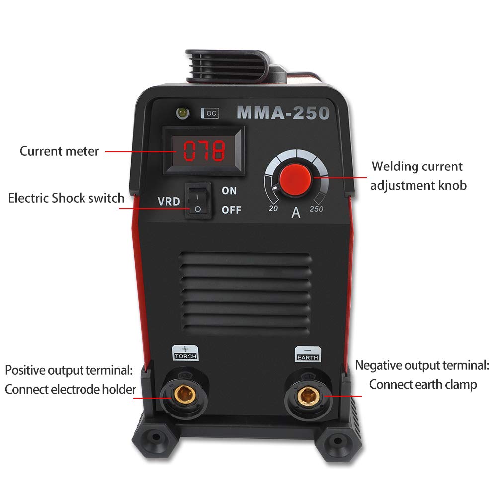 Shikha 250Amp ARC Welding Machine Dual 110 220 volts,Portable DC Inverter Welder 20-250Amp IGBT Digital Display LCD with Welder Inverter Welding Machine Kits