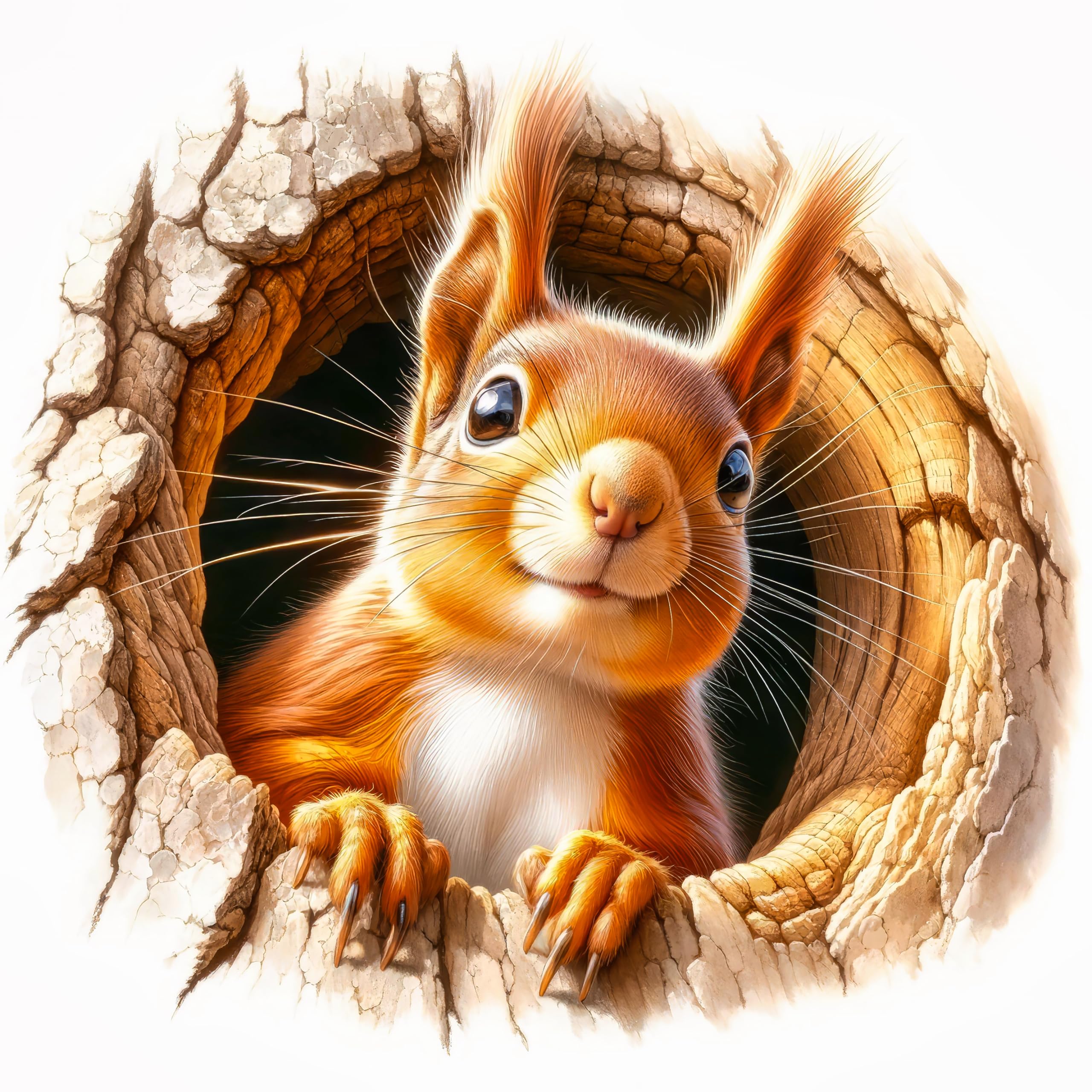 Fabric Panel 8"x8" Squirrel 100% Cotton Quilting Panel Square AM1723