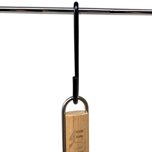 HUJI Black S Shaped Heavy Duty Hanging Hooks for Kitchenware Pots Pans Utensils (Set of 6 Hooks)