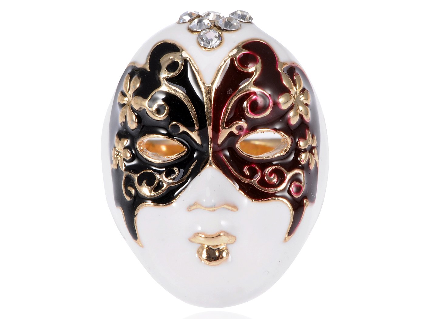 Alilang Enamel Paint Butterfly Venetian Masquerade Lady Face Mask Ring