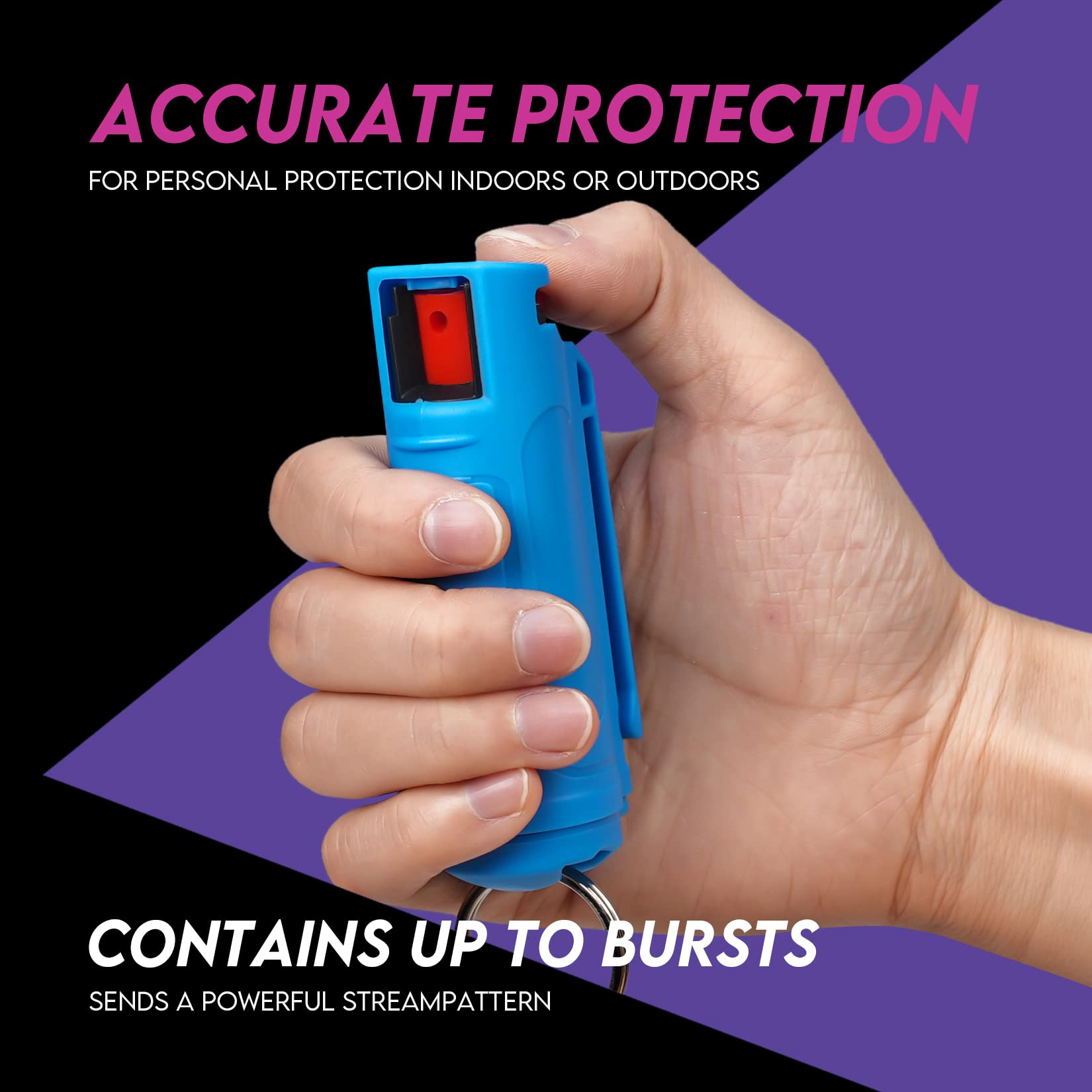 AIMHUNTER 4 Packs Pepper Spray Maximum Strength Pepper Spray Pepper Spray with Quick Release for Easy Access Finger Grip for Accurate Aim 12-Foot (3.5M) Range 25 Bursts