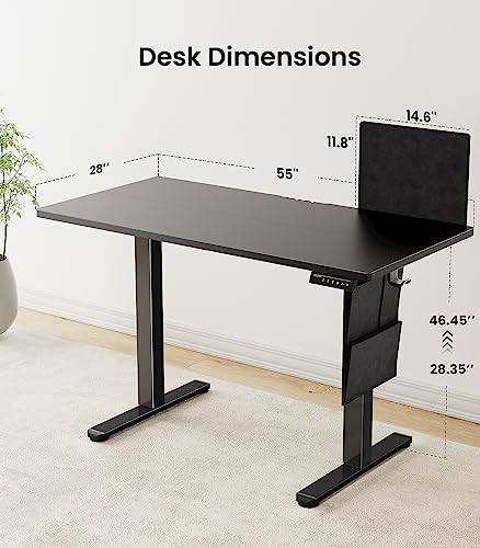 ErGear Adjustable 55'' Height Electric Standing Desk with Storage Bag Dual Monitor Wall Mount for 17 to 32 Inch