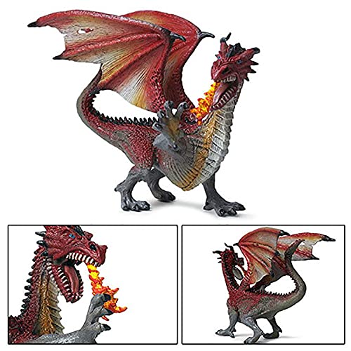 Dragon Figurine Magic Dragon Figurine Realistic Plastic Flying Dragon Figurine for Collection Science Educational Prop Miniature Magic Dragon Statue Home Decor Accessorie, Spitfire Dragon