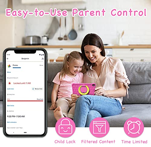 ARKNIKKO Kids Tablet,Tablet for Kids 7” HD - WiFi Dual Camera 32GB ROM Android 10, IPS HD Touch Screen, KIDOZ Pre-Installed, Parental Control Mode, 360°Adjustable Bracket, Kid-Proof Case