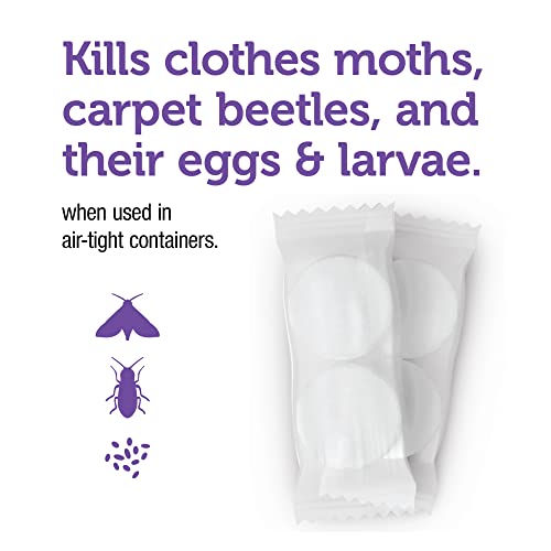Enoz Lavender Scented Moth Ball Packets: Kills Clothes Moths, Carpet Beetles, Eggs and Larvae (6 oz Bag, 6 Pack)