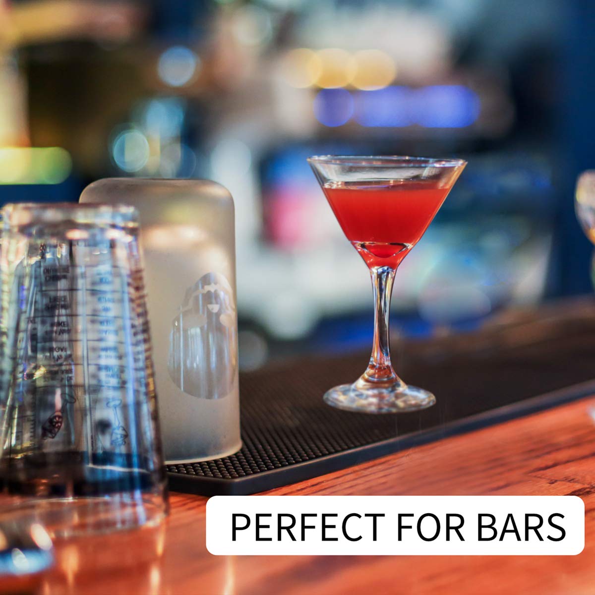 Bar Mat for Cocktail and Coffee Bar 12" x 18" Rubber Bar Service Spill Mat for Cocktail Bartender Coffee Bar or Countertop Mats Glass Drying Mat (Black Border - 12 x 18)