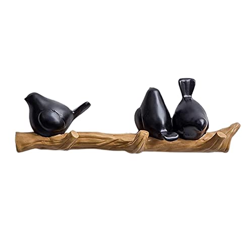 Entryway Coat Hook Creative Bird Coat Hook Wall Coat Rack Hat Key Wall Hanging Room Wall Decoration Storage for Hallway Living Room Bedroom Wall Mounted Coat Rack (Color : Black, Size : 3 Birds)