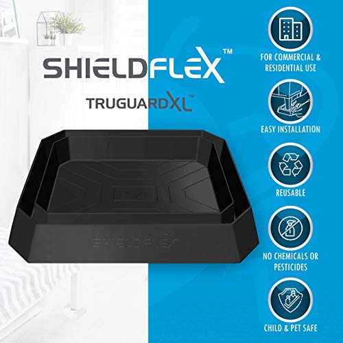 Bed Bug Trap β 4 Pack | TruGuard XL Bed Bug Interceptors (Black) | Extra Large Bed Bug Traps for Bed Legs | Reliable Insect Detector, Interceptor, and Monitor for Pest Control and Treatment