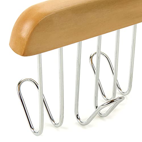HANGERWORLD Wooden Belt Hanger for Closet with 12 Hooks - Jewelry, Tie and Belt Organizer Rack