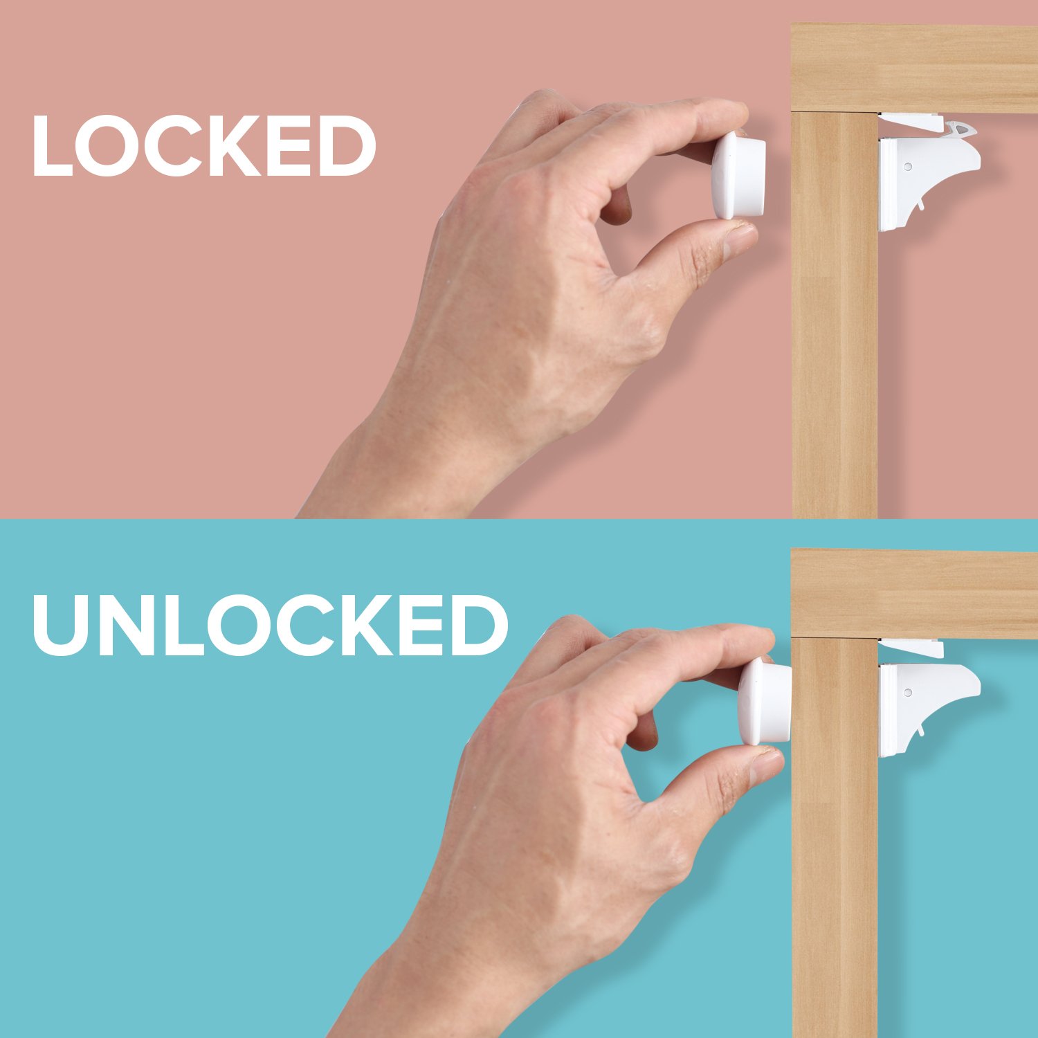 Magnetic Cabinet Lock Keys Replacement - Extra Strong Magnets for Most Brands of Child Safety Cabinet and Drawer Locks, Adhesive Surface Included on Key Holder