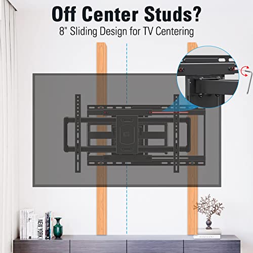 Mounting Dream TV Wall Mount with Sliding Design for Most 42-86" TV, Full Motion TV Mount with Swivel Articulating Dual Arms, Easy for TV Centering, Max VESA 600x400mm, 132 lbs, MD2198