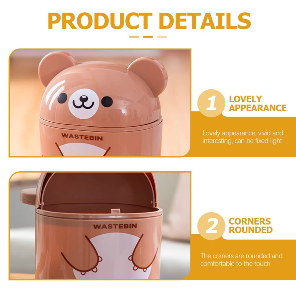 Zerodeko Desktop Trash Can Dorm Trash Can Office Trash Cans for Near Desk Mini Desk Trash Can Plastic Trash Can with Lid Tabletop Trash Can Desk Trash Can Mini Kawaii Trash Can Waste Basket