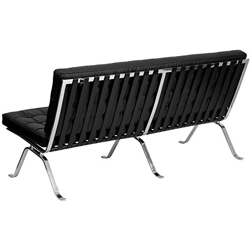 Flash Furniture HERCULES Flash Series Black LeatherSoft Sofa with Curved Legs