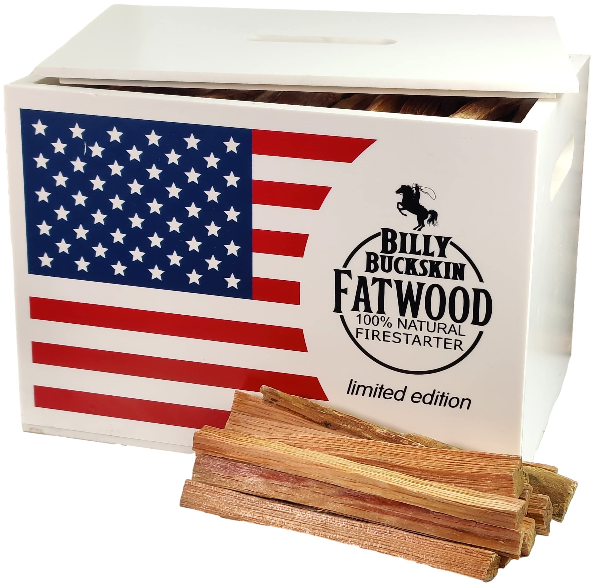 Fatwood Fire Starter Sticks (10 lb Box) - All Natural Resin-Rich Fatwood for Wood Stoves, Fireplaces, Campfires | Easy & Safe Fire Logs, Long-Lasting Firewood, 140 Sticks