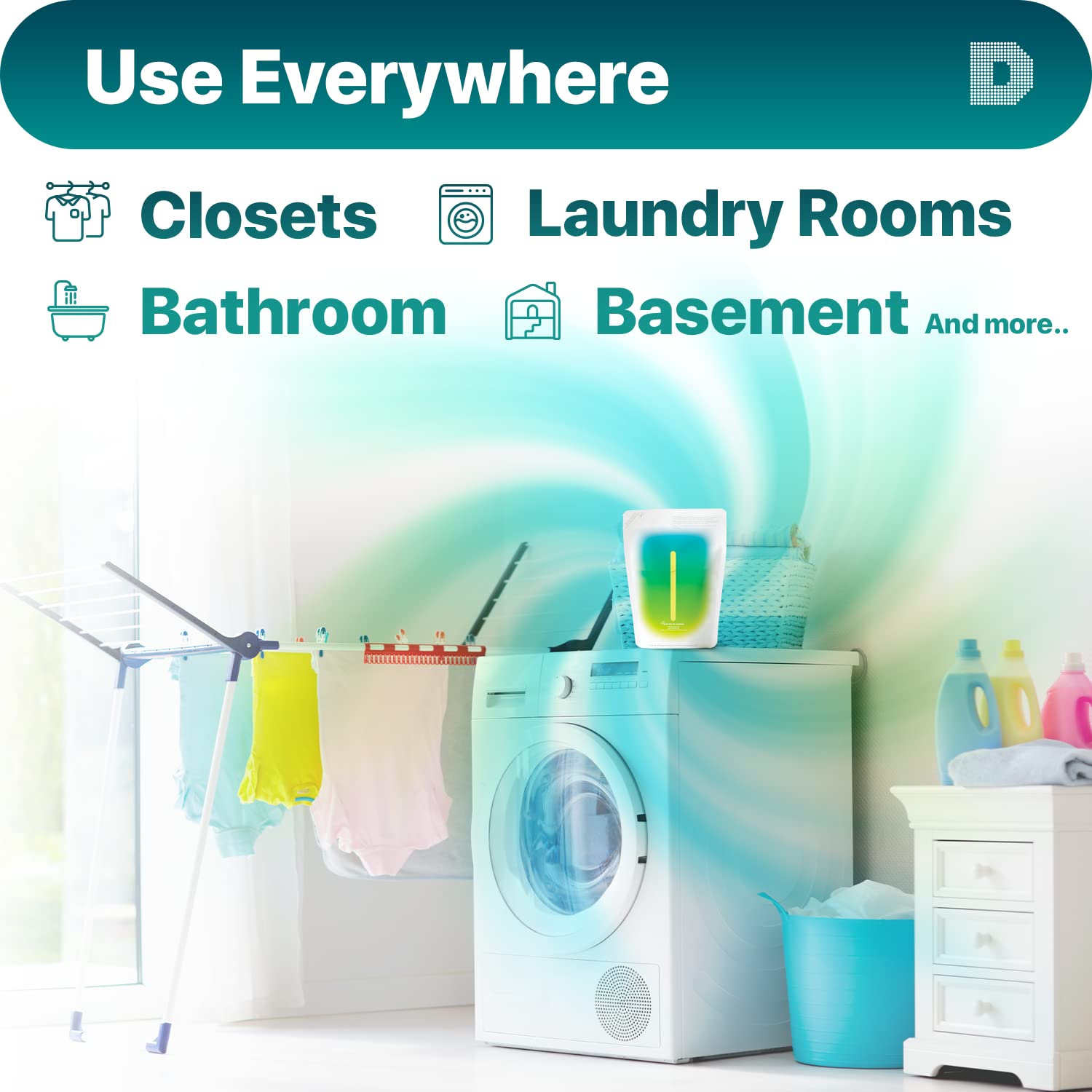 Dry & Dry [3 Packs Standing Moisture Absorbers to Control Excess Moisture for Basement, Closets, Bathrooms, Laundry Rooms - Moisture Absorbers Moisture Absorber