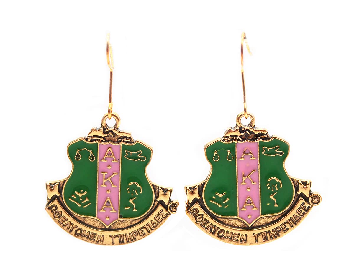 AKA Earrings for Women Girls Sorority Gift Jewerly Dangling Earrings with Pink Gift Box