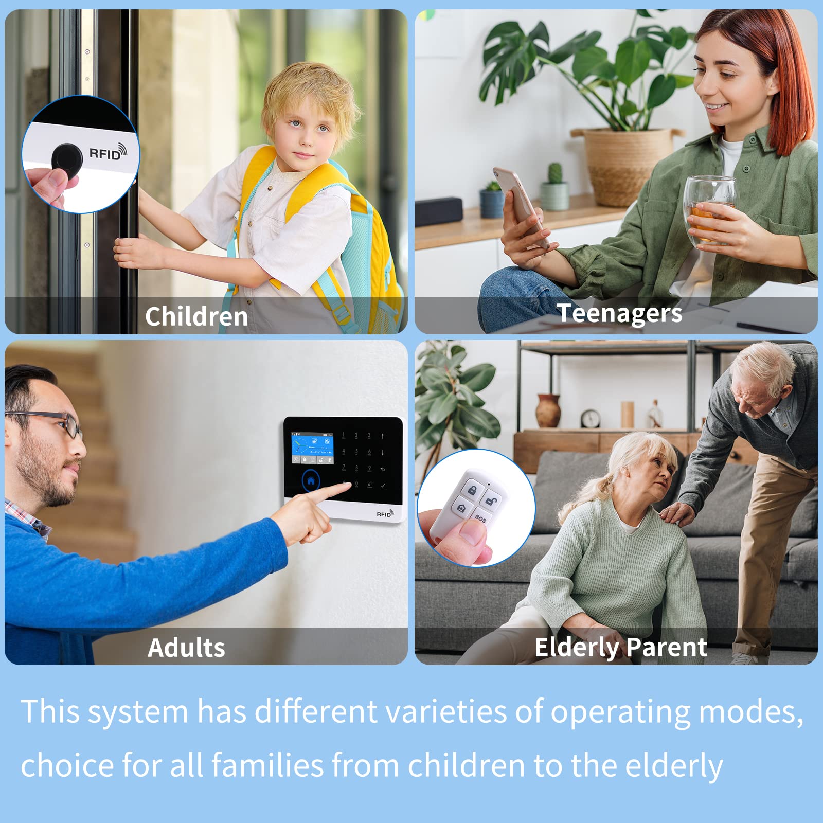 Burglar Alarm System for Home, DIY 4G WiFi Wireless Security Alarm Kit with GSM and Free APP