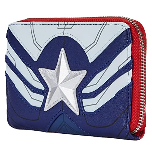 Loungefly Marvel Falcon Captain America Cosplay Zip-Around Wallet Captain America One Size