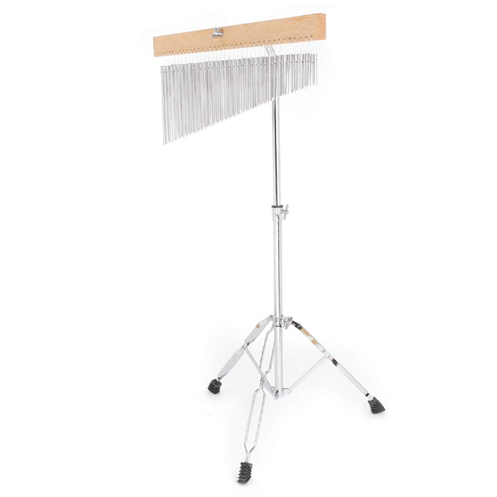 LOMENTICS36-Tone Bar Chimes Bars Single-Row Wind Chime Musical Percussion Silver with Mounting Stand