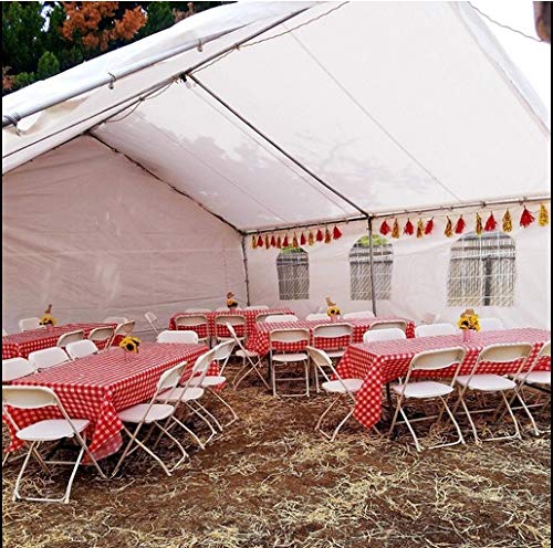 Oojami Pack of 6 Plastic Red and White Checkered Tablecloths - 6 Pack - Picnic Table Covers