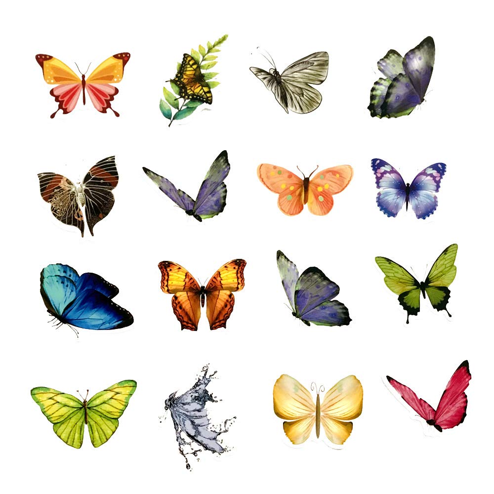 50 PCS Butterfly Sticker Pack, Wall Decals Stickers, Laptop Stickers, Water Bottle Stickers