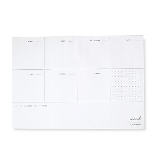 russell+hazel Weekly Notepad, White with Gilded Edges, 80 Sheets, 10ā x 7ā (27616)