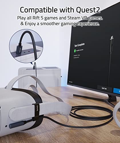 Syntech Link Cable 16 FT Compatible with Quest2/Pro/Pico4 Accessories and PC/Steam VR, High Speed PC Data Transfer, USB 3.0 to USB C Cable for VR Headset and Gaming PC, Black