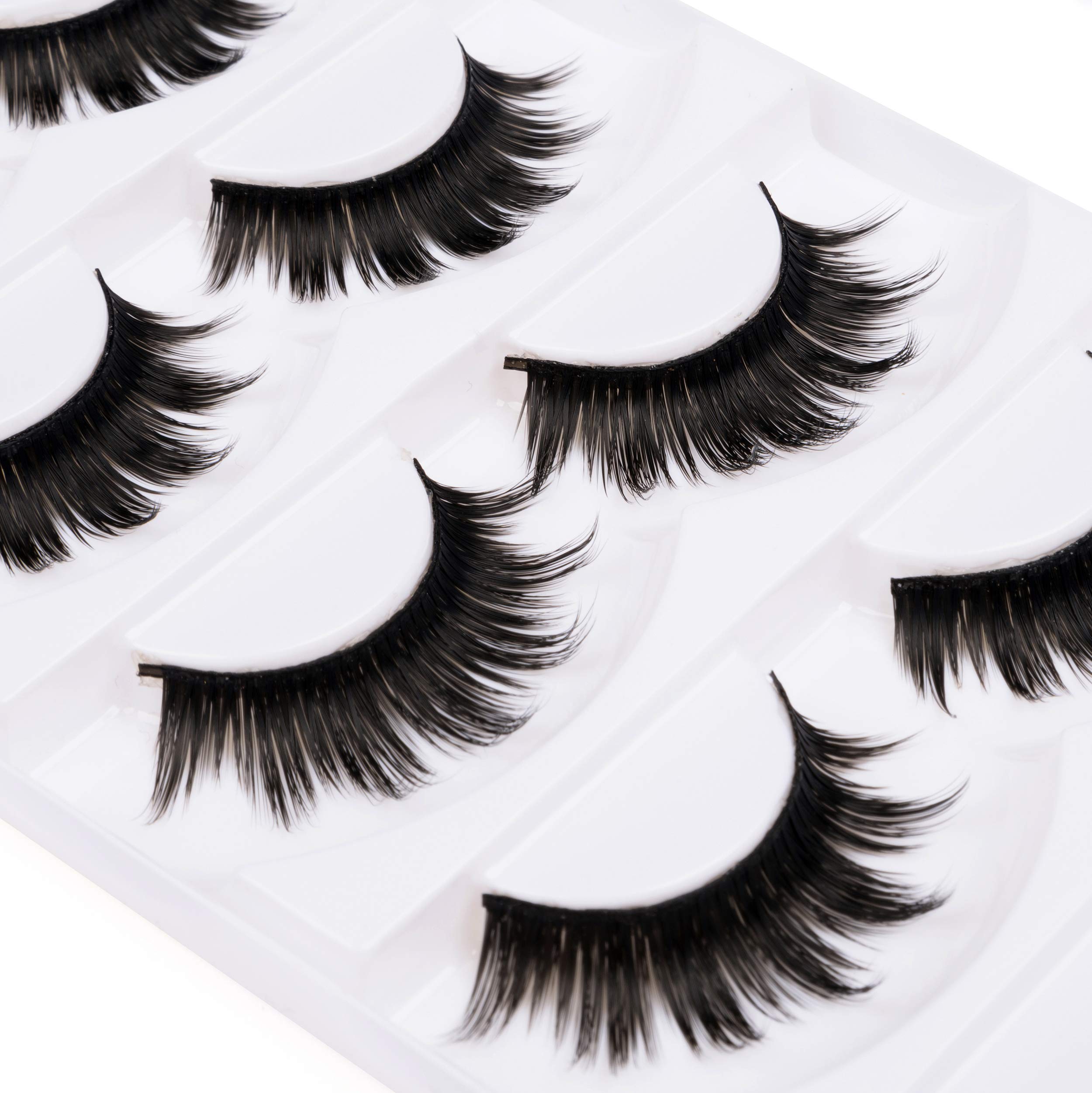 Wleec Beauty False Eyelashes, Dramatic Strip Lashes Pack Handmade Thick Fake Eyelashes Black (F36, 15 Pairs/3 Pack)