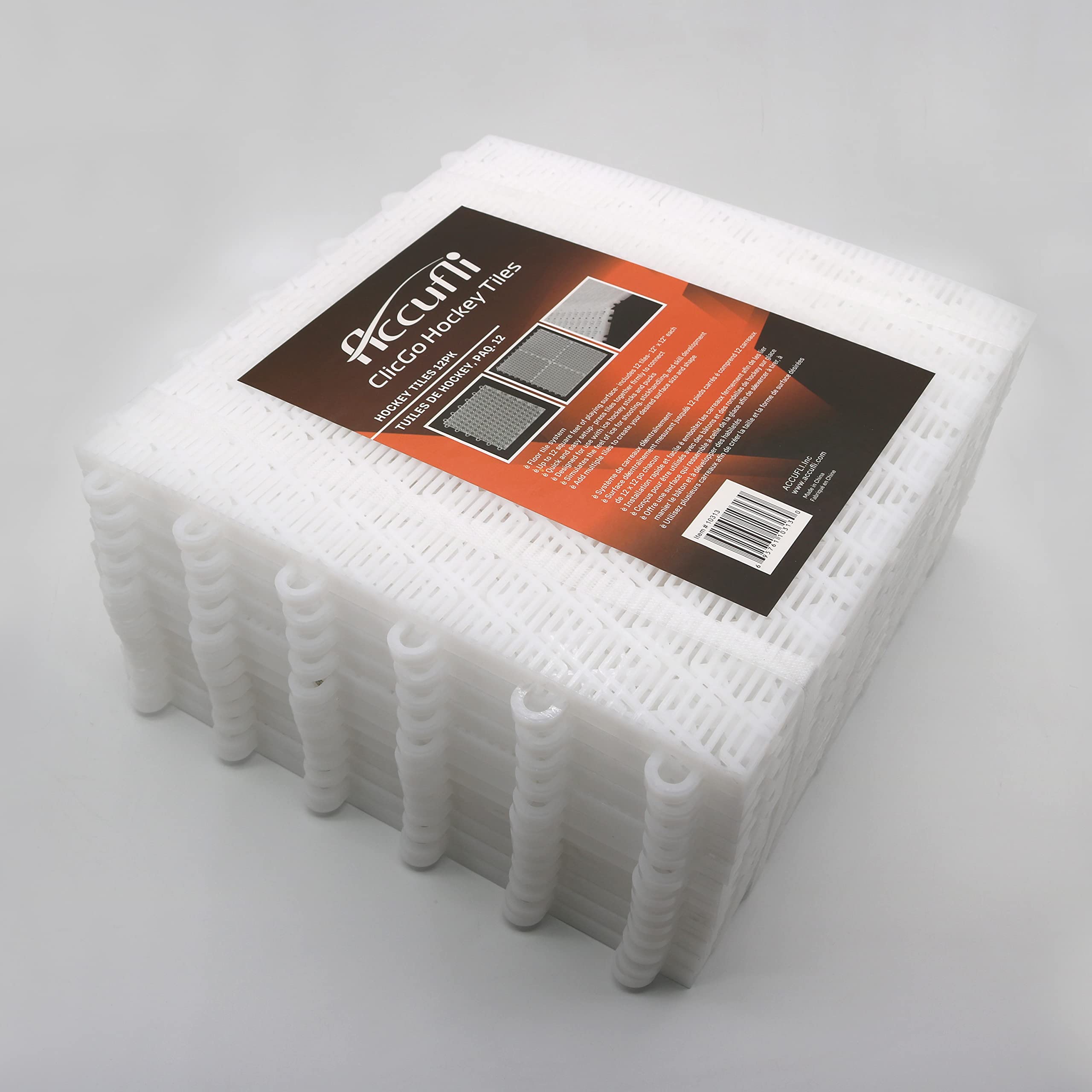ACCUFLI Hockey Dryland Flooring Tiles 12 Tiles Pack – Slick Inter-Lockable Surfaces for Hockey Training