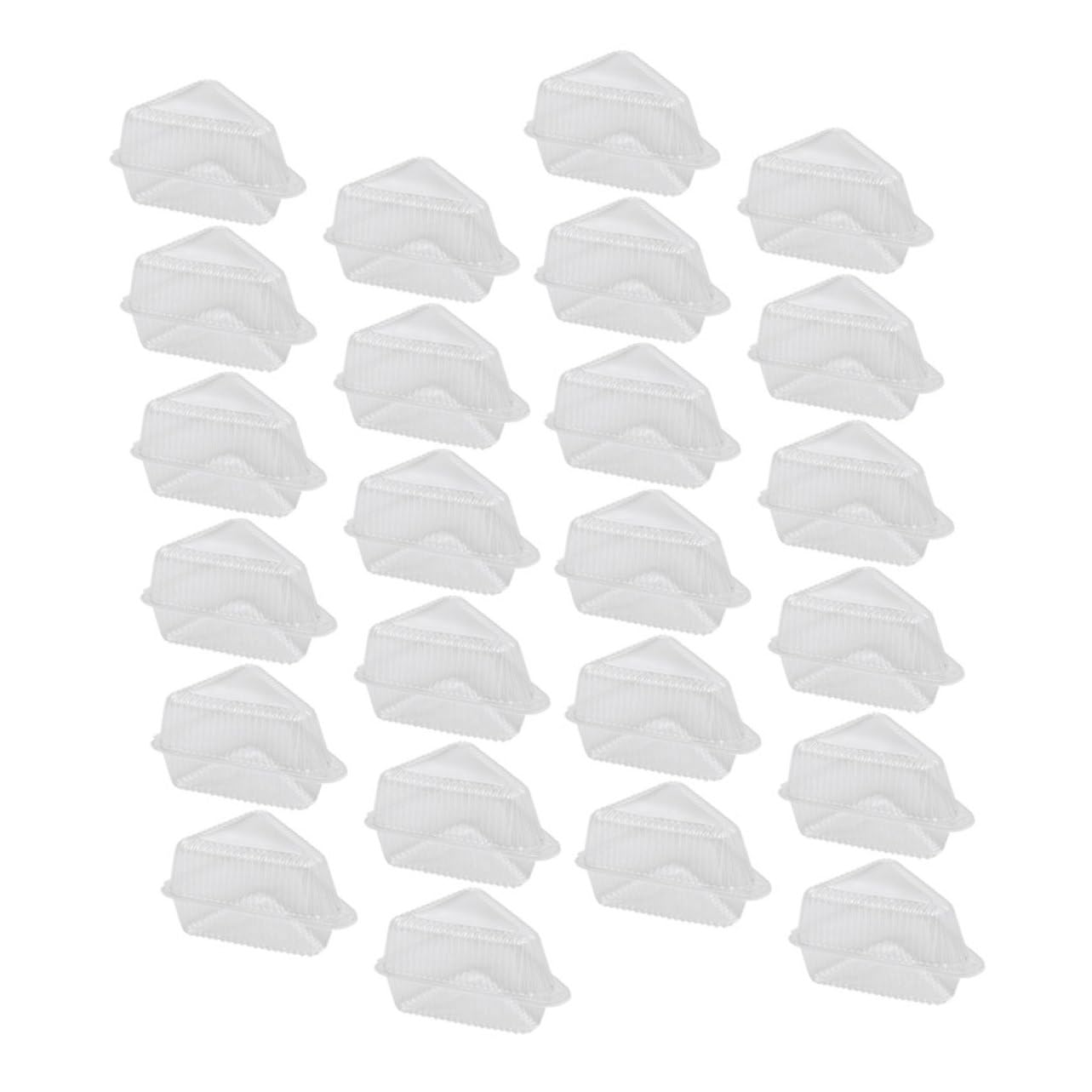 Abaodam 100 Pcs Triangular Cake Box Raclette Sandwich Container Disposable Cake Containers Plastic Container with Lid Cake Containers with Lids With Cover Clamshell Pizza The Pet