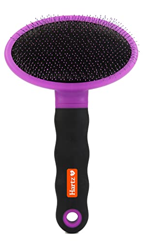 Hartz Groomer's Best Deshedding Slicker Dog Brush, Black/Violet